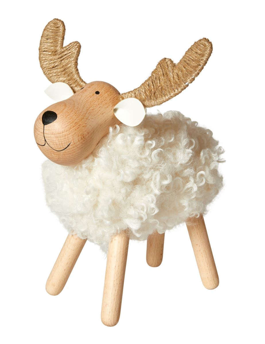 Elgur við pelsi, 23x13x28,5cm, hvítur – Vøruhúsið