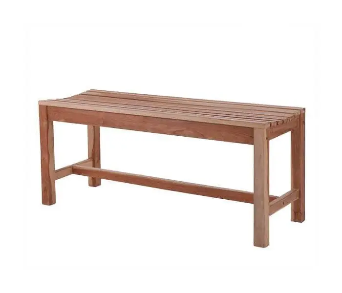 Bonkur u/rygg 120cm, grade C teak – Vøruhúsið
